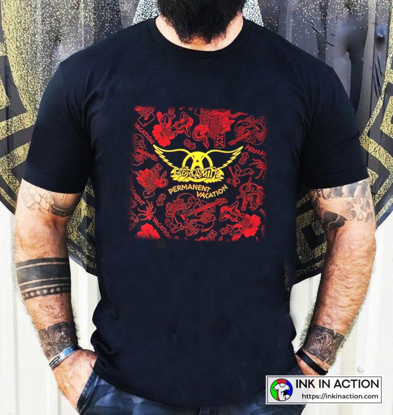 Aerosmith Permanent Vacation Album Cover Graphic T-shirt - Print your thoughts. Tell your stories.