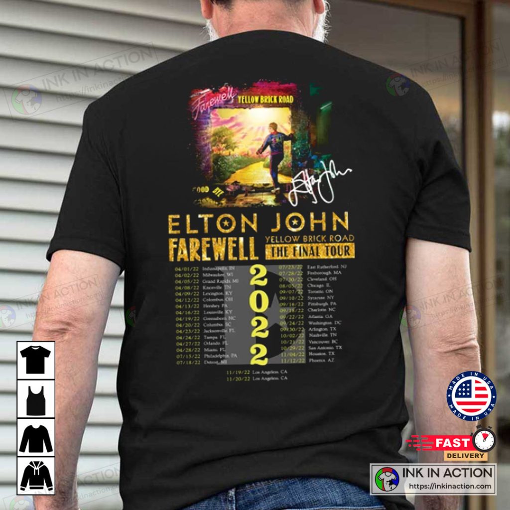 Elton John Farewell Tour Farewell Yellow Brick Road Tour 2022 T-shirt ...