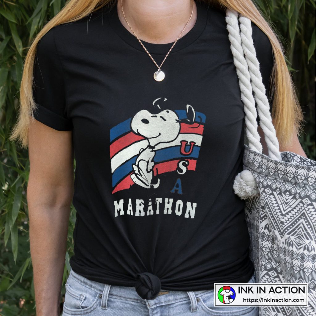Peanuts Snoopy USA Marathon Vintage Graphic Tee - Print your thoughts ...