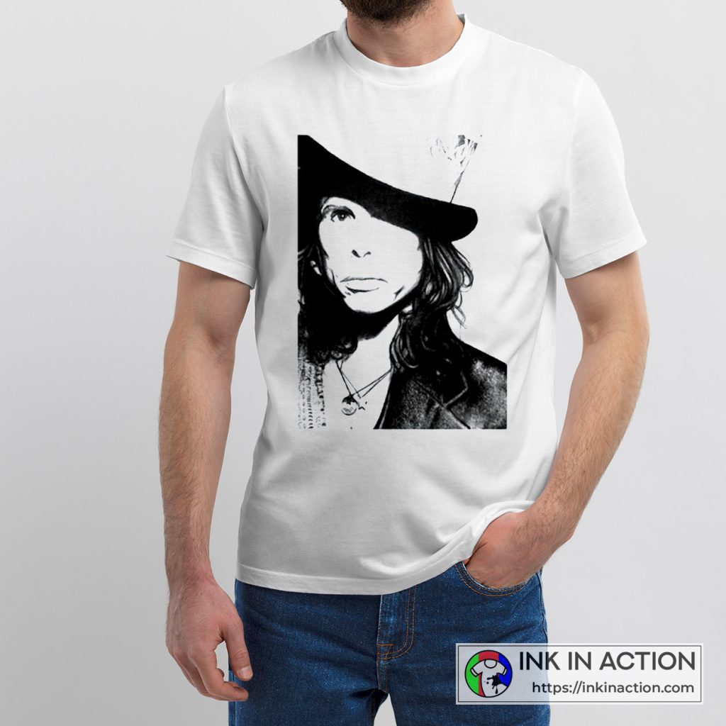Steven Tyler Black and White Portrait Photo Vintage T-shirt - Print ...