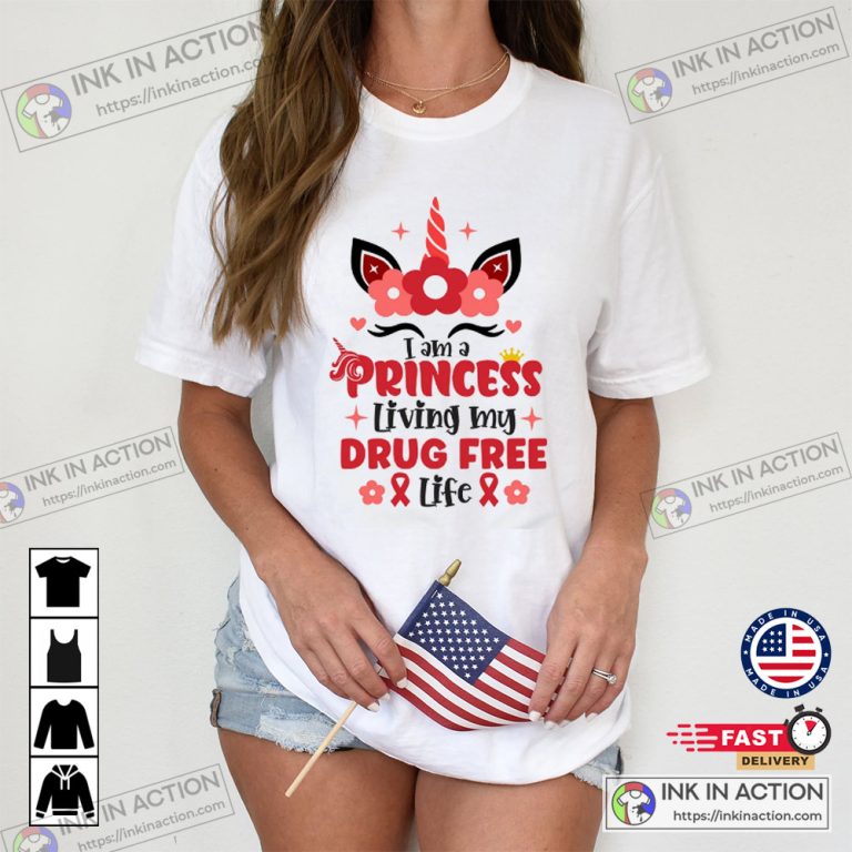 Drug Free Princess Red Ribbon Week No To Drugs Essential Shirt - Print ...