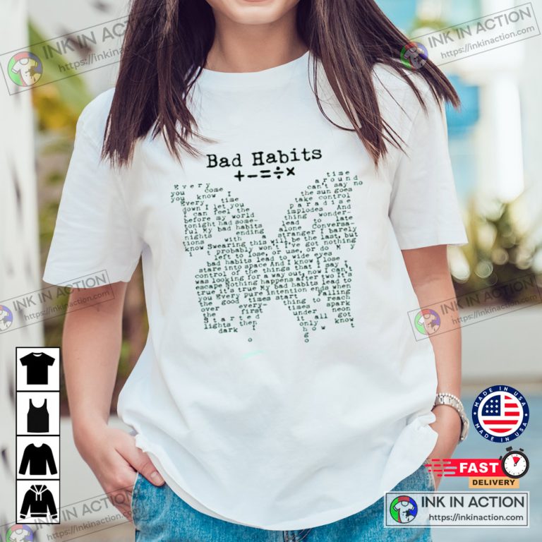 Merch Ed Sheeran Bad Habit Song Lyrics 2023 The Mathletics Concert ...