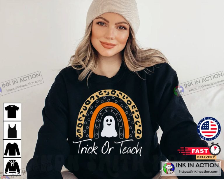 Halloween Teacher Trick Or Teach Funny School Halloween Shirt - Print ...