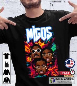 Migos Merch Offset Quavo Takeoff T-shirt Trap Music Rapper Rap Hip Hop ...