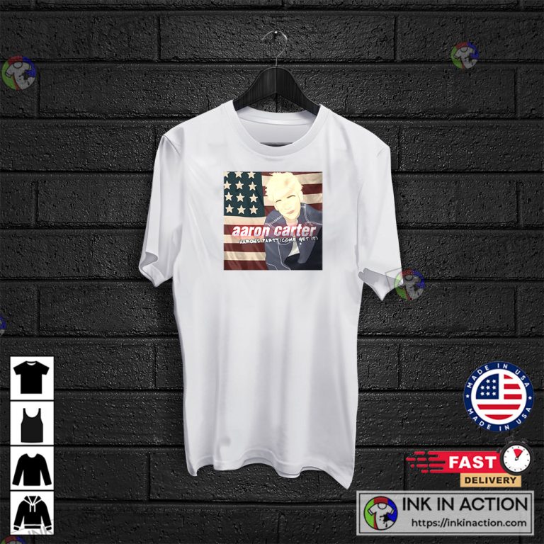 RIP Aaron Carter Album Sticker 90s Style T-Shirt Rest In Peace Shirt ...