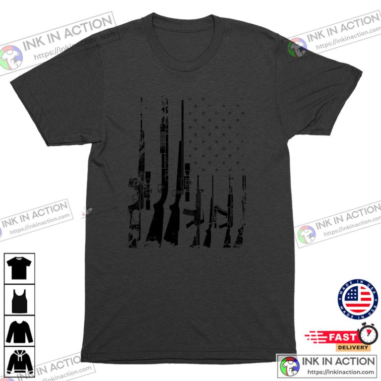 Distressed American USA Gun Flag, Patriotic Bullet Rifle 2nd Amendment ...