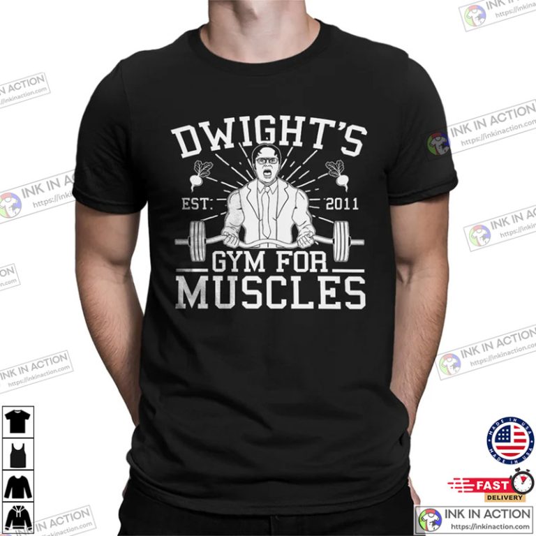 Dwights The Office Gym For Muscles Gym T-shirt - Print your thoughts ...
