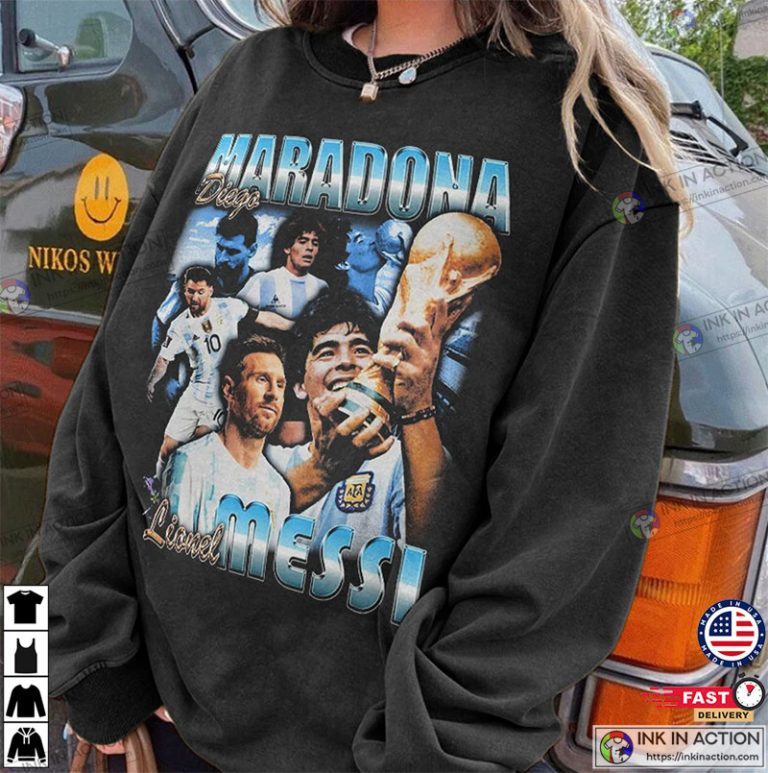 Lionel Messi Diego Maradona 90s Vintage Shirt Argentina Legends Shirt ...
