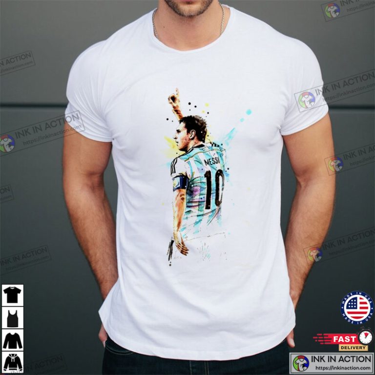 Lionel Messi Graphic T-Shirt M10 GOAT Argentina Jersey Shirt - Print ...