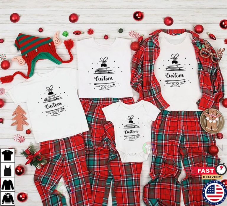 Personalized Christmas Shirt, 2023 Christmas T-shirt, Minimalist Custom ...