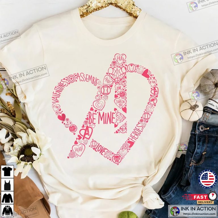 Marvel Avengers Heart Logo Valentine's Day T-Shirt - Print your ...