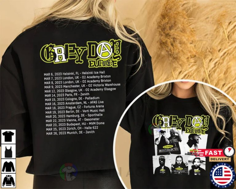 Grey Day Europe 2023 Tour T-Shirt - Print your thoughts. Tell your stories.