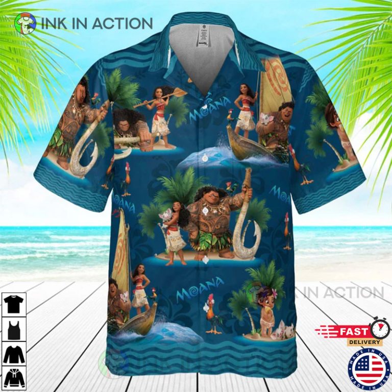 Moana And Maui Disney Hawaiian Shirt, Disneyland Trip Hawaiian Shirt ...