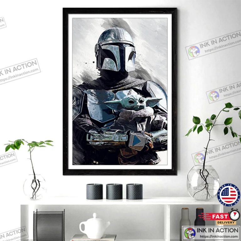 The Mandalorian and Grogu Poster Star Wars - Ink In Action