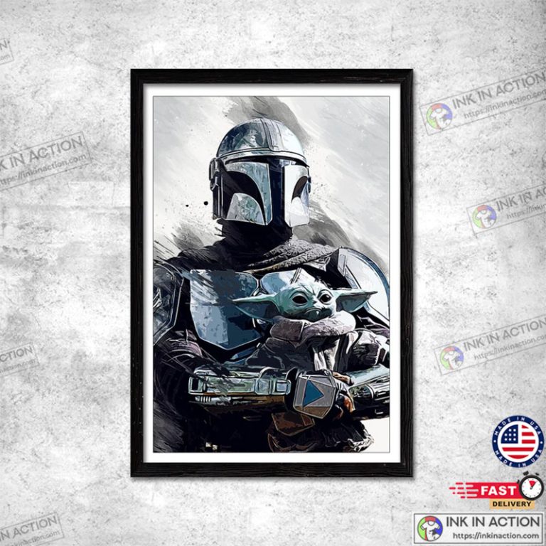 The Mandalorian and Grogu Poster Star Wars - Ink In Action