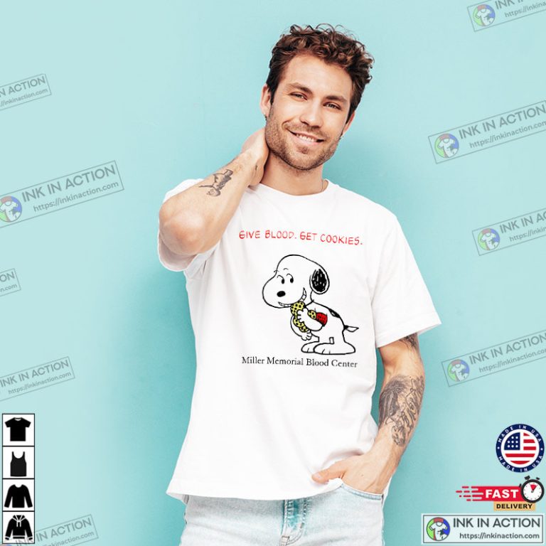 90’s Peanuts Snoopy Give Blood Active T-shirt - Print your thoughts ...