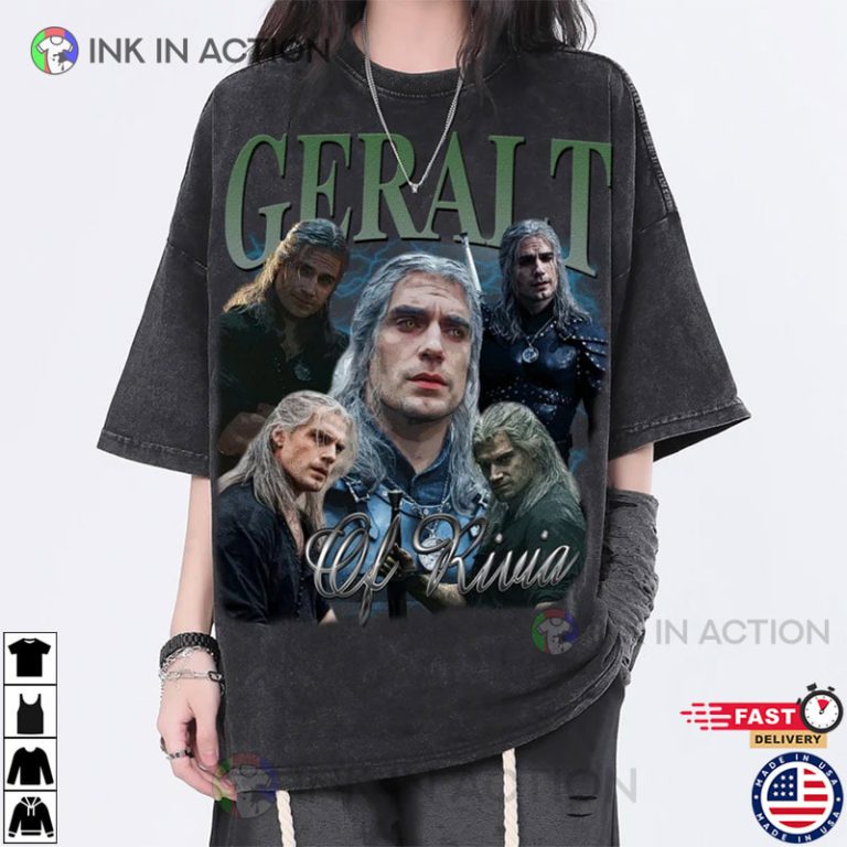 Geralt of Rivia Vintage Washed Shirt, Actor Homage Graphic - Print your ...