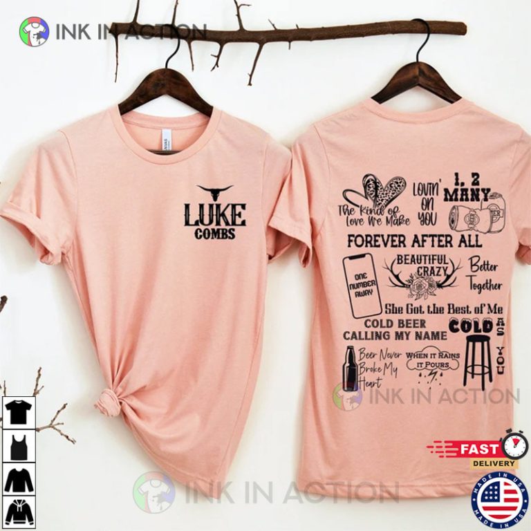 Luke Combs Track List Concert T-shirt, Country Tee - Print your ...