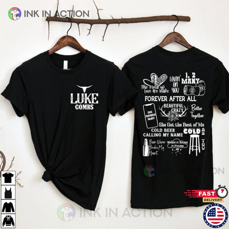Luke Combs Track List Concert T-shirt, Country Tee - Print your ...