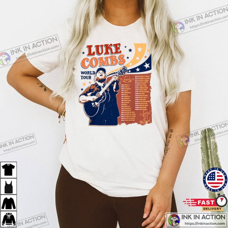 Luke Combs World Tour 2023 Shirt, Luke Combs Tour Dates - Print your ...