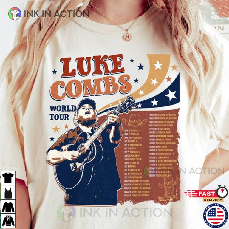 Luke Combs World Tour 2023 Shirt, Luke Combs Tour Dates - Print your ...
