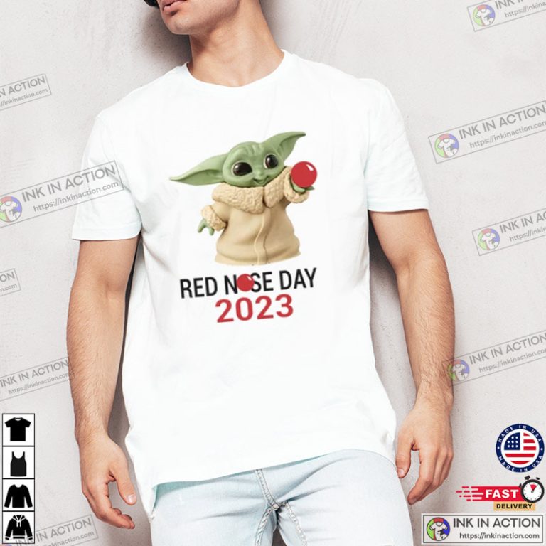 Baby Yoda Red Nose Day T-Shirts, 2023 Comic Relief Event Kids Tee - Ink ...