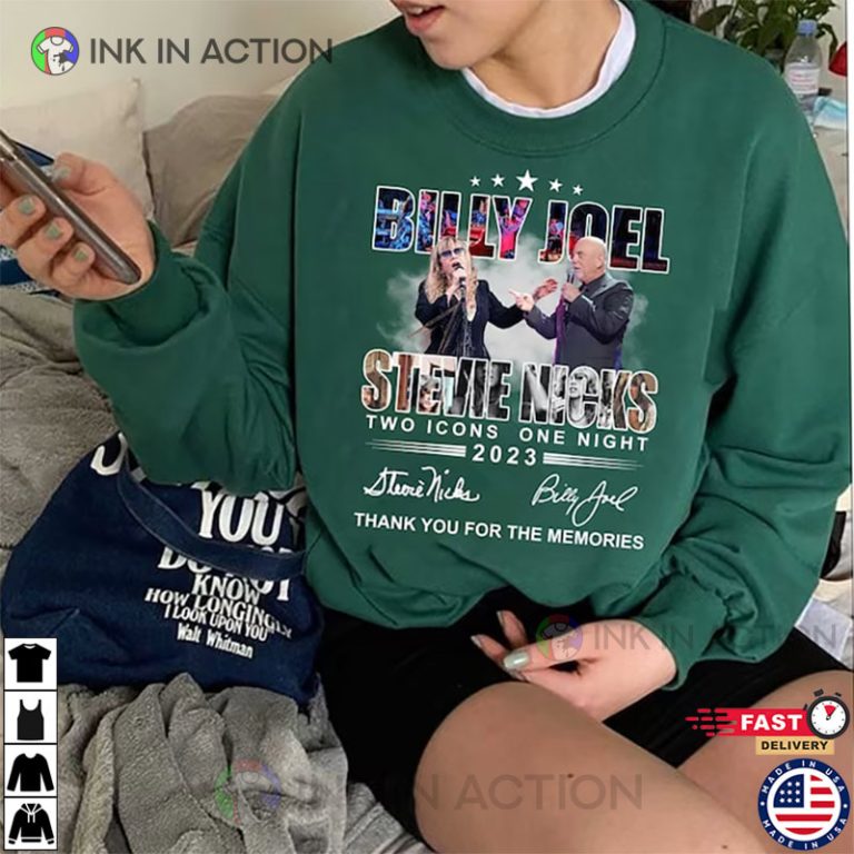Billy Joel Stevie Nick Two Icons One Night Tshirt, Billy Joel Stevie ...