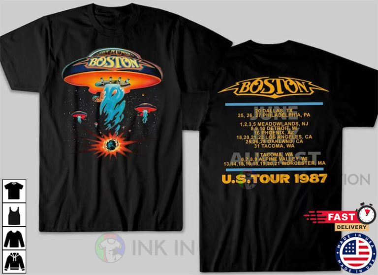 Boston Rock Band Concert Tour 1987, Boston Tour Shirt - Ink In Action