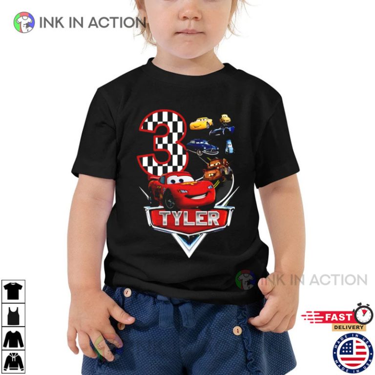 Custom Disney Cars Characters Birthday Number Shirt With Matching ...