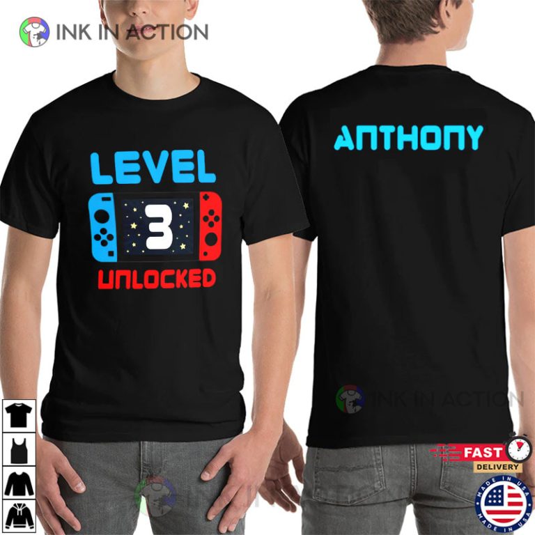 Personalized Birthday Shirt For Gamers, Level Unlocked Birthday Gift ...