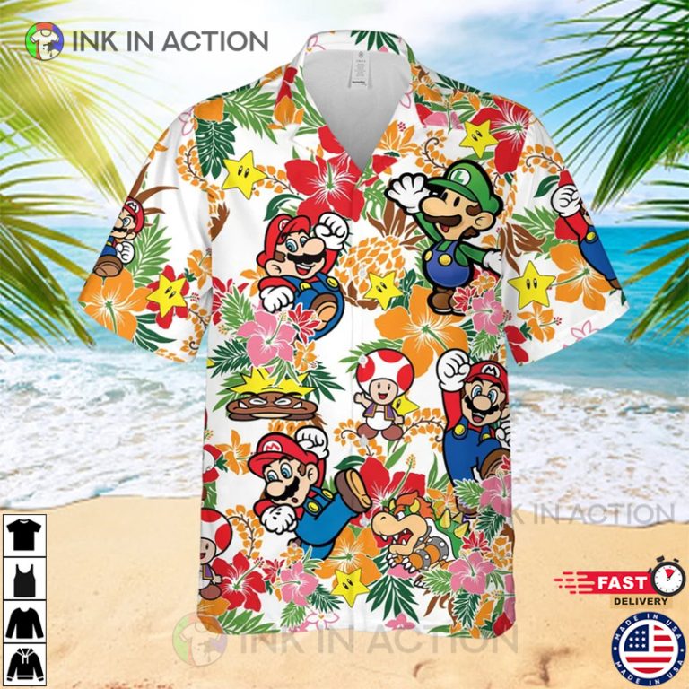 Super Mario Hawaiian Shirt Disneyland Vacation Trip - Print your ...