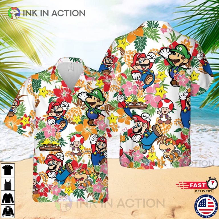 Super Mario Hawaiian Shirt Disneyland Vacation Trip - Print your ...