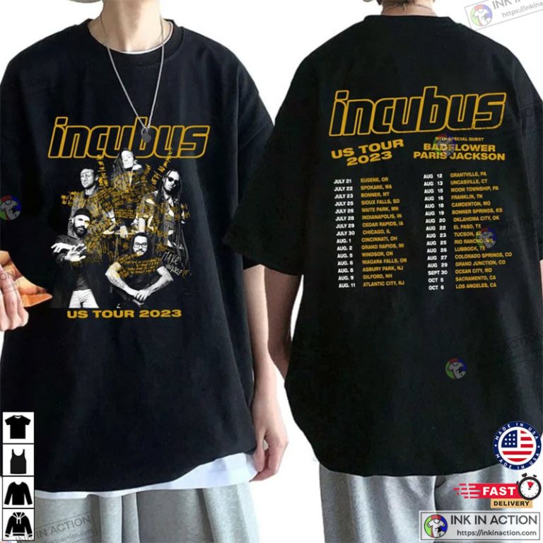 Incubus Tour 2023, Incubus Concert Double Sides Shirt - Print your ...