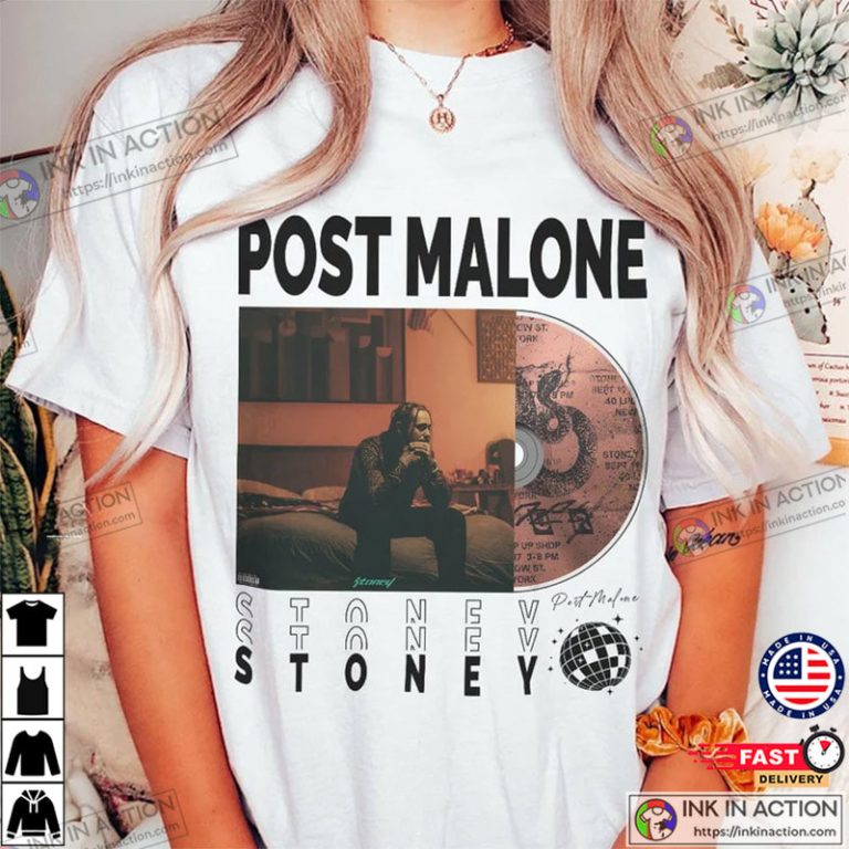 Post Malone Merch, Retro Vintage Post Malone Album Stoney World Tour ...