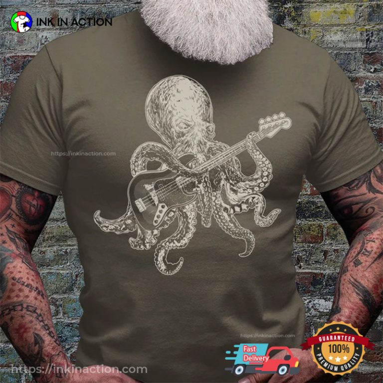 Bassist Octopus Funny T-shirt, Bass Player Gift Idea - Print your ...