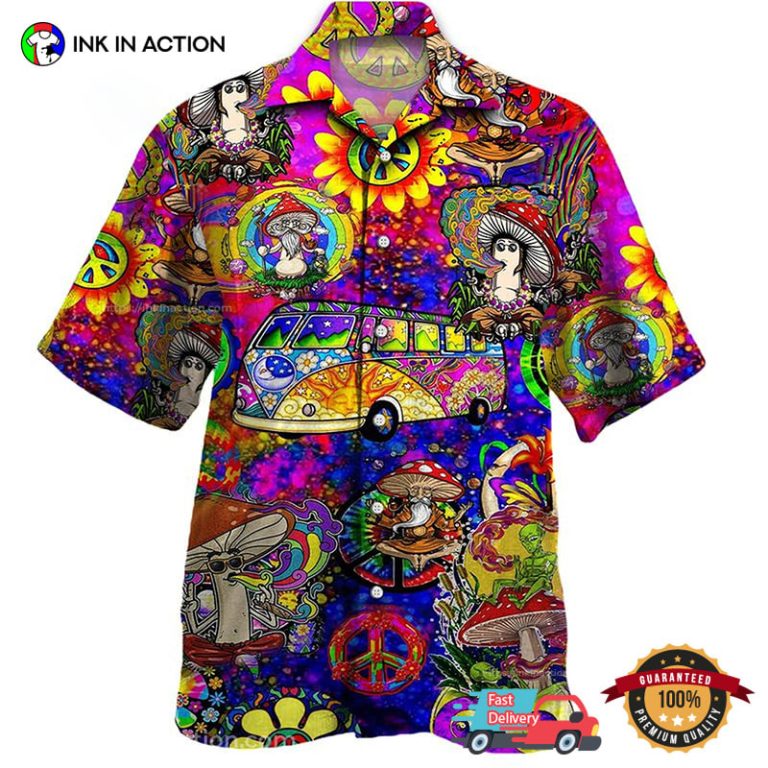 Mushroom Trippy Drawing Hawaiian Shirts - Print your thoughts. Tell ...