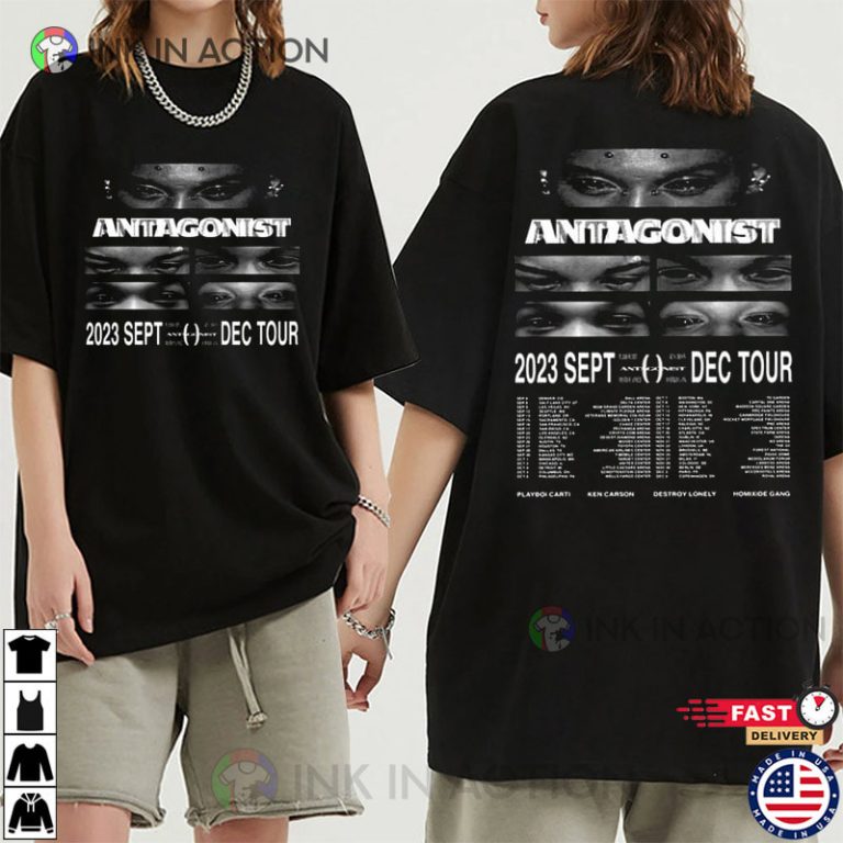Playboi Carti 2023 Antagonist Tour 2 Sided Shirt - Print your thoughts ...