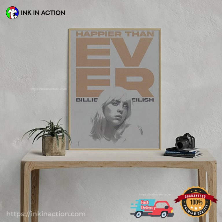 Billie Eilish Happy Than Ever Wall Art Poster - Print your thoughts. Tell your stories.
