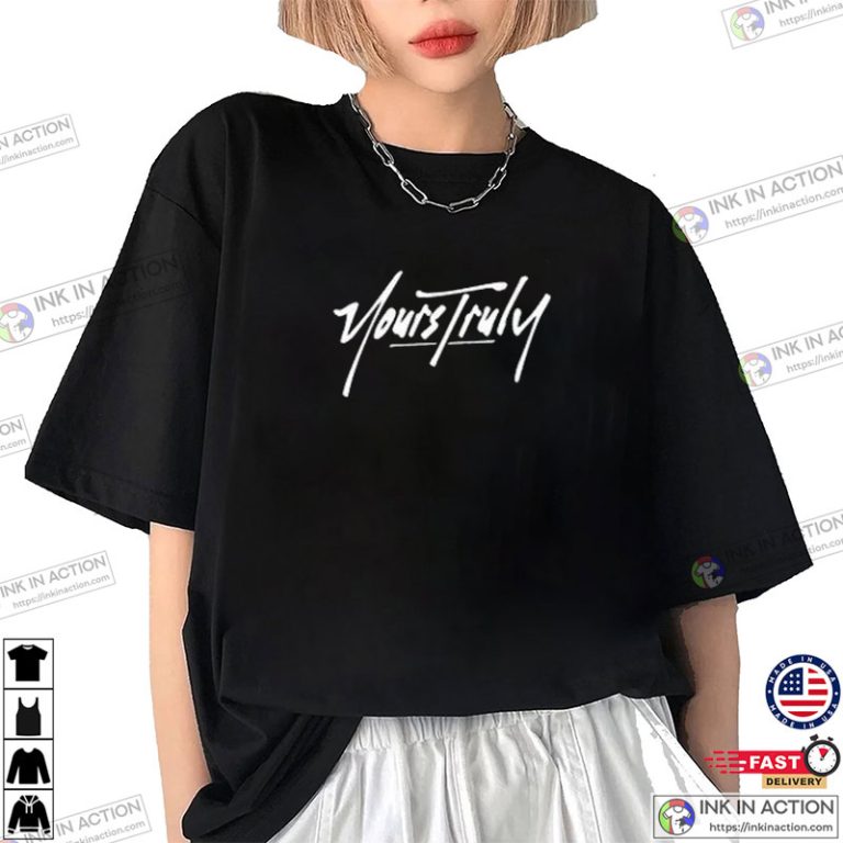 Retro Ariana Grande Yours Truly Logo Basic T-Shirt - Print your ...