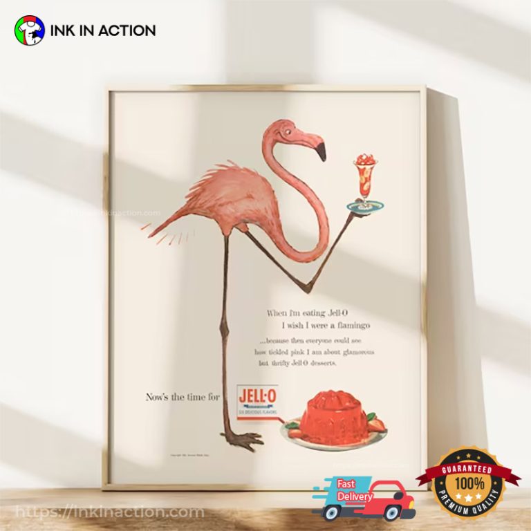 Vintage Pink Flamingo Poster - Print your thoughts. Tell your stories.