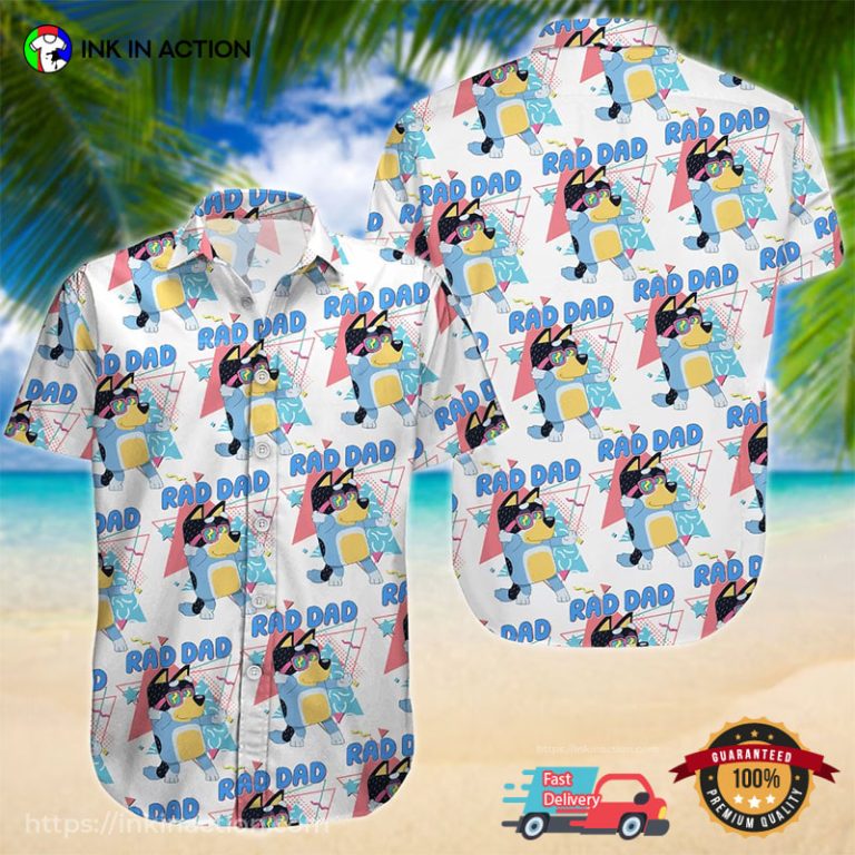 Bluey Dad Button Hawaiian Shirt - Print your thoughts. Tell your stories.