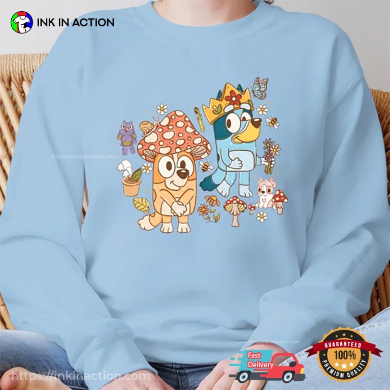 King And Mushroom Bluey Family Shirt, Bluey Cartoon Merch - Print your ...