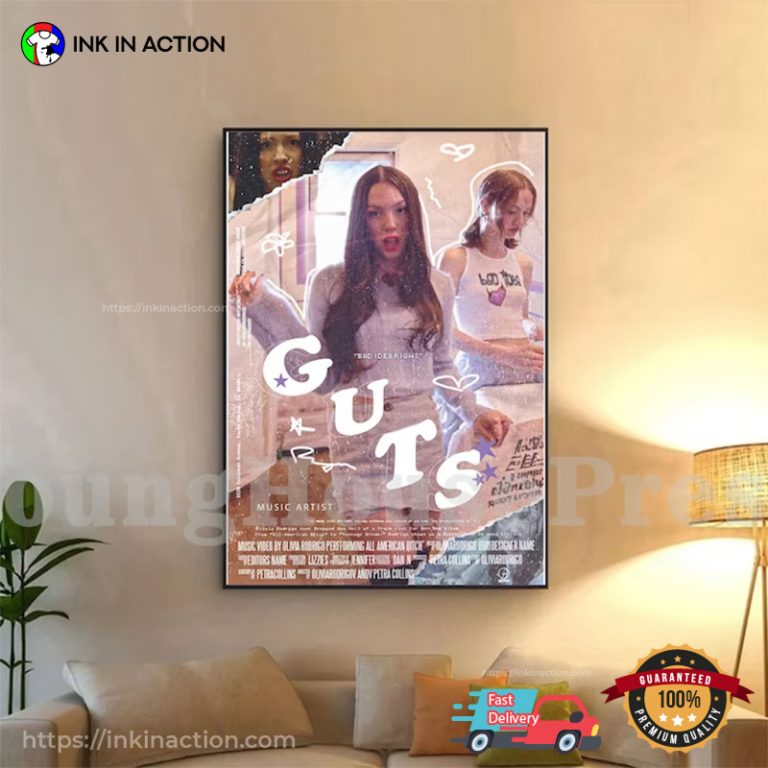 Olivia Rodrigo Guts Tracklist 2023 Song Poster - Print your thoughts ...