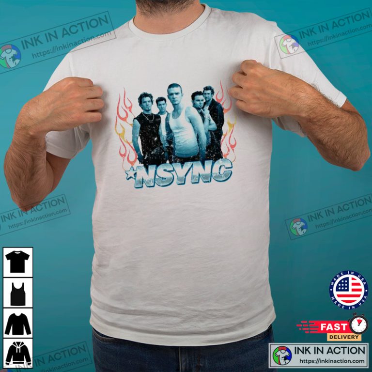 Vintage NSYNC 90s Flames T-Shirt - Print your thoughts. Tell your stories.