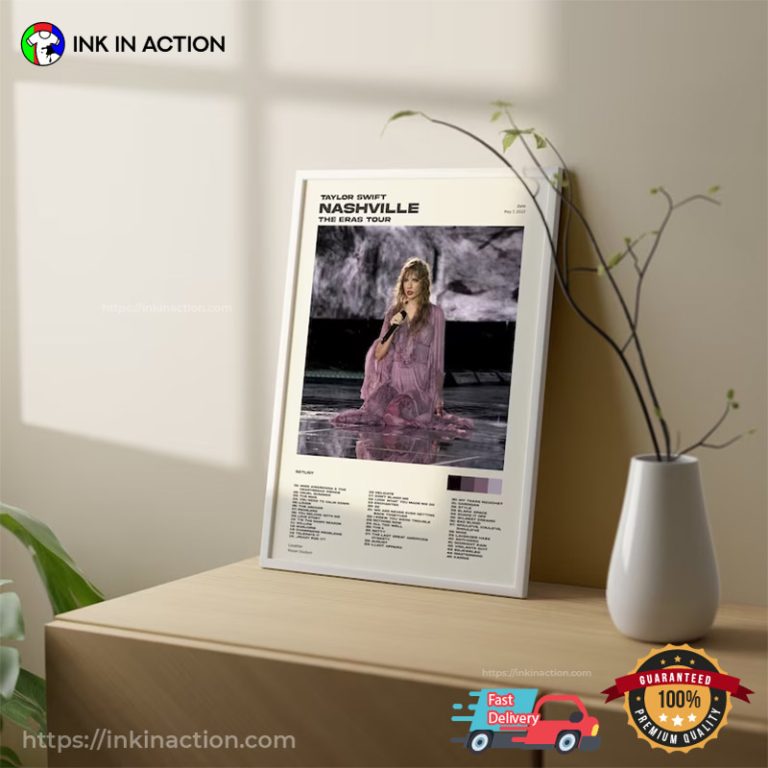 Taylor Swift Nashville Tour The Eras Tour Setlist Poster - Print your ...