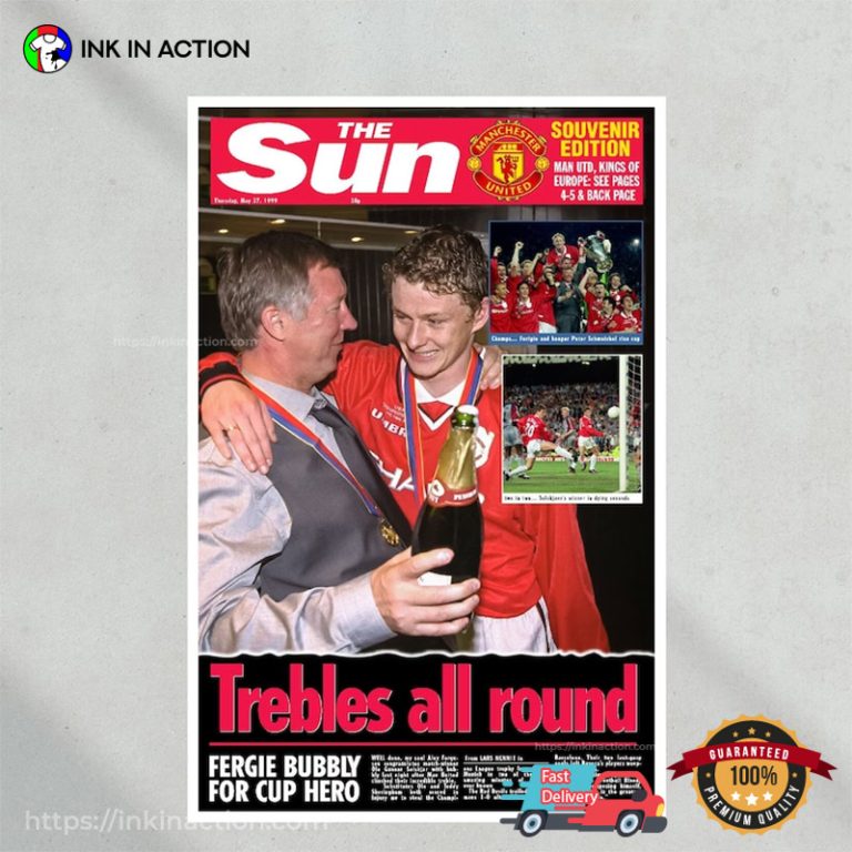 1999 Manchester United FC Treble Winners Poster - Print your thoughts ...