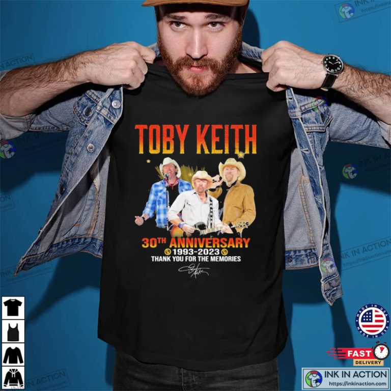 30th Anniversary Singer Signature Toby Keith Shirt - Print your ...
