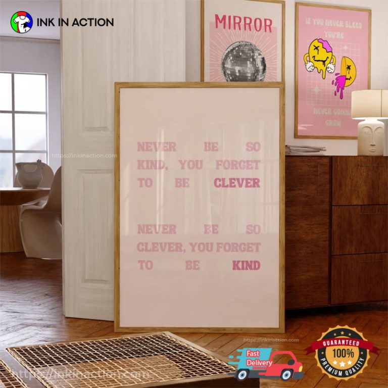 Clever And Kind Marjorie Taylor Swift Lyrics Quotes Wall Art - Print ...