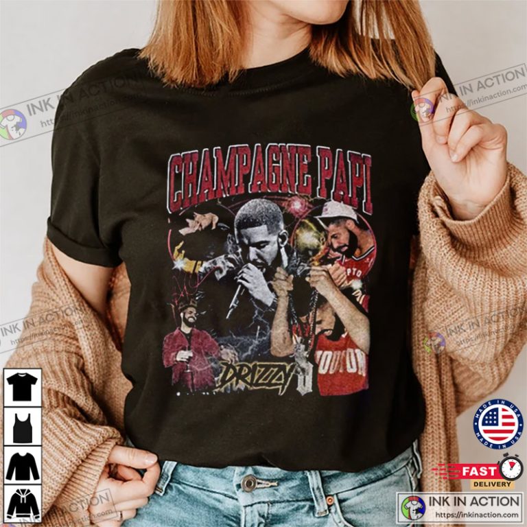 Drake Rapper Champagne Papi Retro 90s Tee - Print your thoughts. Tell ...