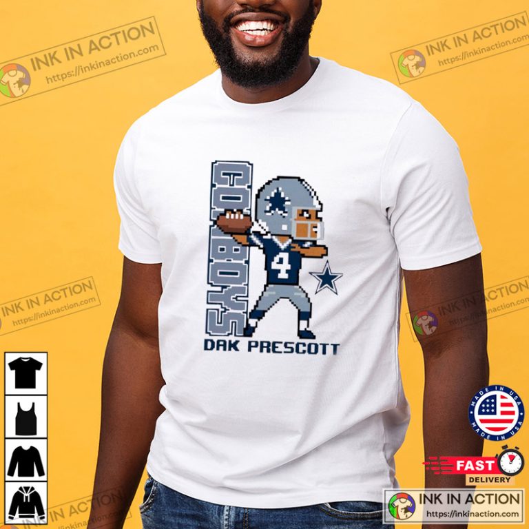 Nfl Dak Prescott Dallas Cowboys Pixel Football Tee - Print your ...